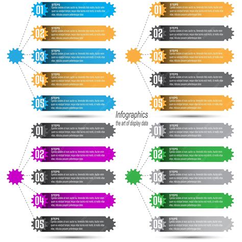 현대 데이터 시각화 및 순위 및 통계를 위한 컬렉션 인포그래픽 템플릿 프리미엄 벡터