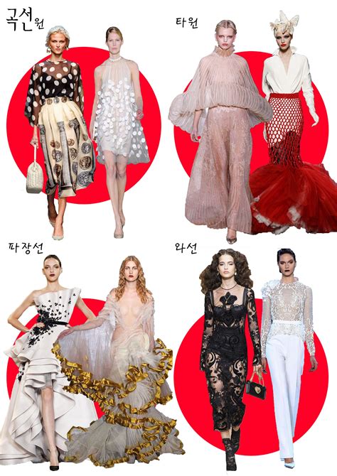 곡선원다원파장선와선 패션 패션쇼 의상