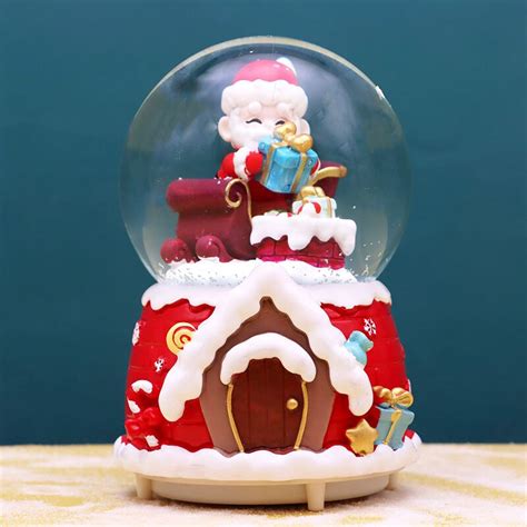 Badu Bg Нова коледна музикална кутия Декорации Коледна елха Старец Кристална топка