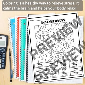 Simplifying Radicals With Variables Color By Number Activity TPT