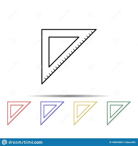Triangular Ruler Multi Color Style Icon Simple Thin Line Outline Vector Of Sciense Icons For
