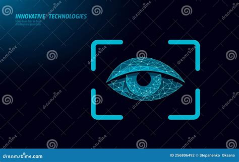 Eye Scanner 3d Authorisation Technology Concept Biometric Data Safety Recognition Stock Vector