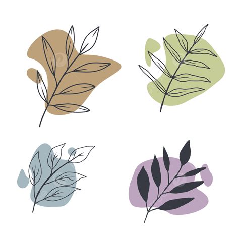 Hand Drawn Aesthetic Leaves With Blob Aesthetic Leaves Hand Drawn Blob Png And Vector With