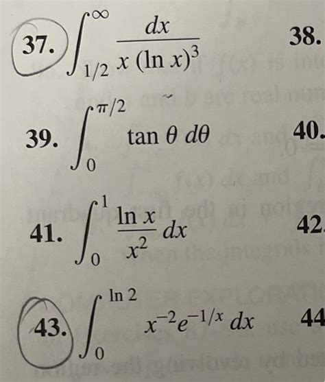 solved 8 8 evaluating improper integrals the integrals in