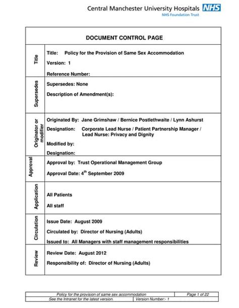 Policy Forthe Provision Of Same Sex Accommodation Final Ratified Version Pdf Format Pdf