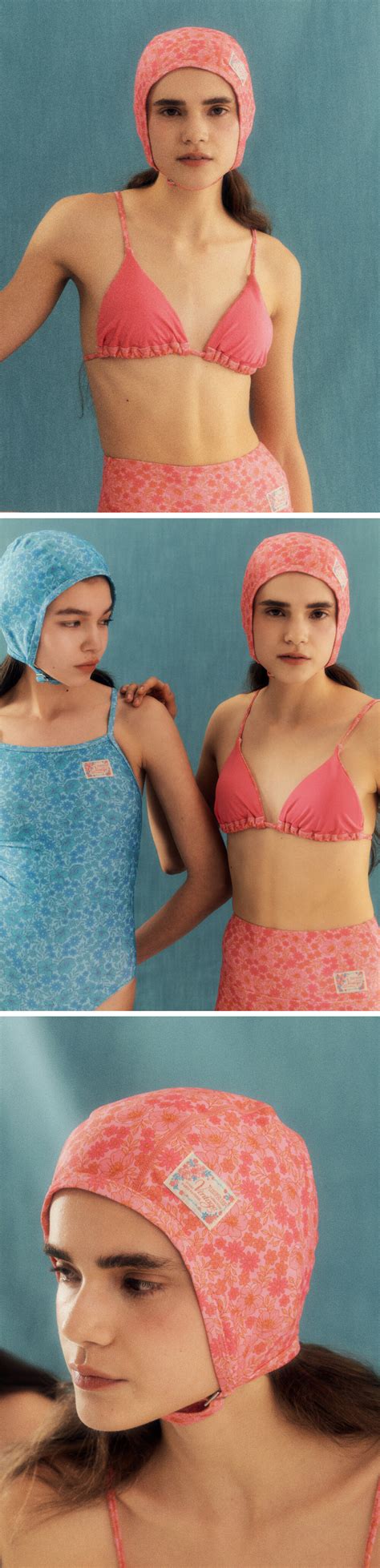 레트로 에비에이터 스윔 캡 [빈티지 피오니 핑크]