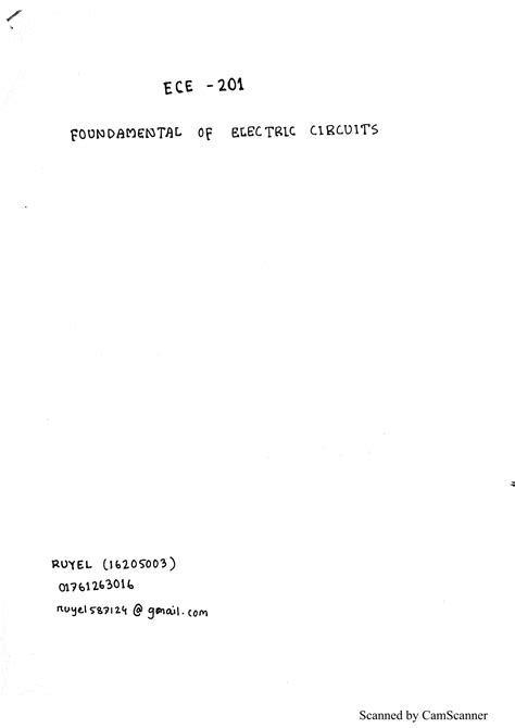Foundamental Of Electric Circuit Ece 201 PDF