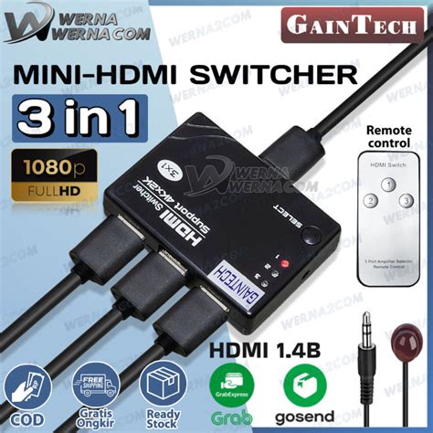 GAINTECH MINI HDMI SWITCH 3 X 1 With IR Remote HD 1080p Lazada Indonesia