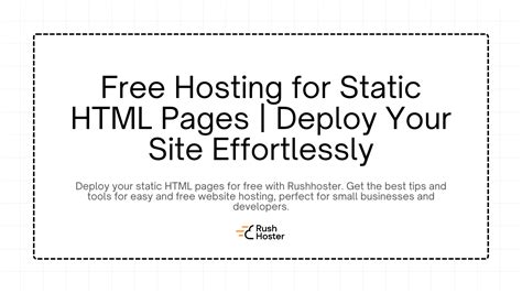 Free Hosting For Static Html Pages Deploy Your Site Effortlessly