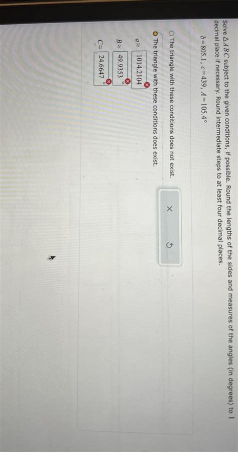 Solved Solve Abc ﻿subject To The Given Conditions If