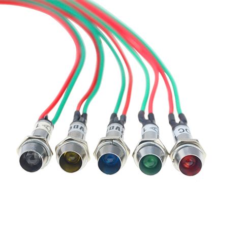 1PCS XD8 1 With Line LED 8mm Metal Indicator Lights Waterproof Signal Lamp 5V 12V 24V 220V