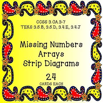 Missing Numbers Arrays Strip Diagrams 24 Each By Joyce Talbott TPT
