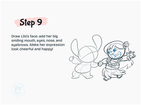 How To Draw Stitch And Lilo In Hawaii Dance Step By Step