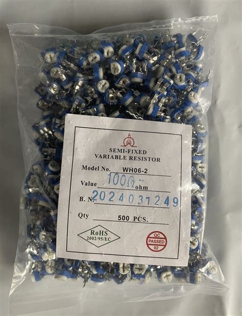 500pcs 100 Ohm Vertical Pcb Preset Variable Resistor Trimmer Potentiometer Blue Ebay