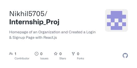 Github Nikhil5705internshipproj Homepage Of An Organization And Created A Login And Signup