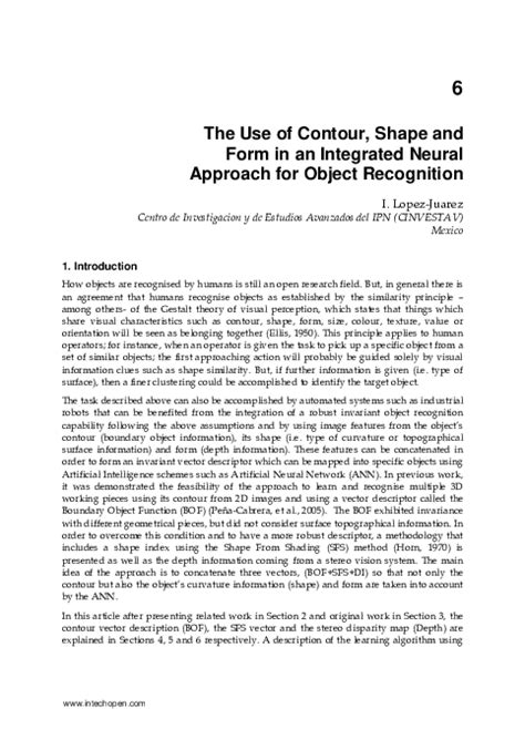 Pdf The Use Of Contour Shape And Form In An Integrated Neural Approach For Object Recognition