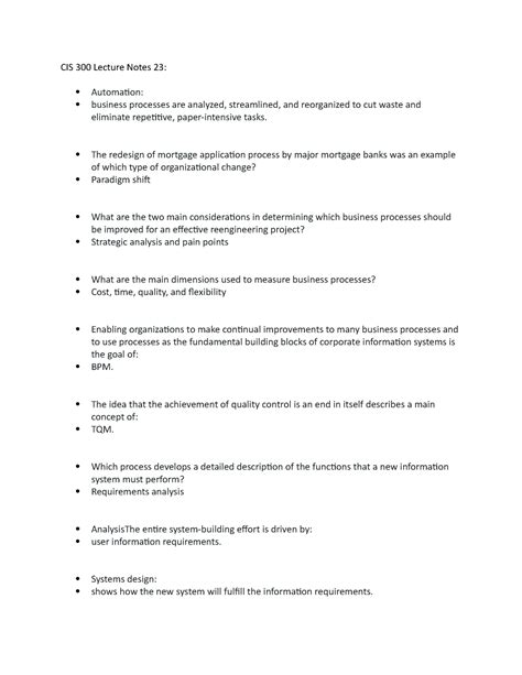 Cis 300 Lecture Notes 23 Cis 300 Lecture Notes 23 Automation