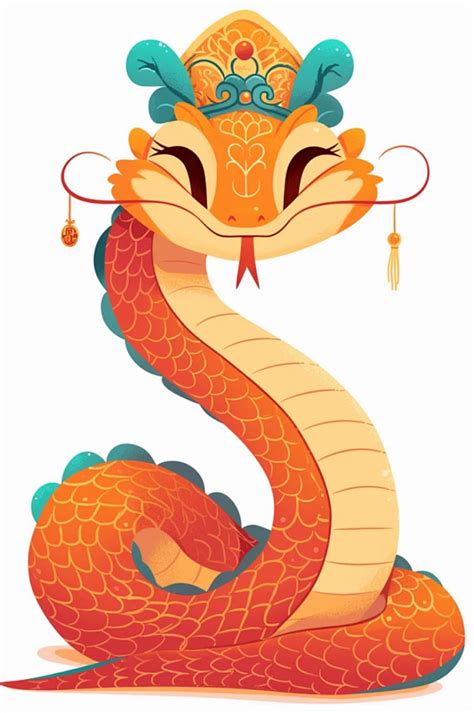 Ai数字艺术国潮蛇年新年插画 花瓣网