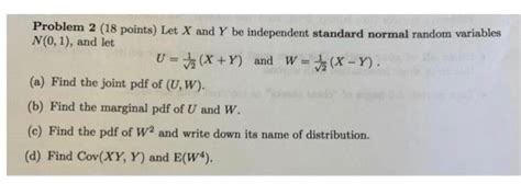 solved problem 2 18 points let x and y be independent