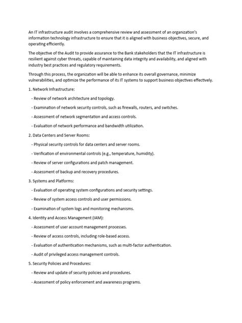 It Infrastructure Audit Scope Pdf Information Security Computer