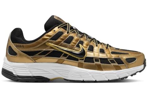 Nike P 6000 මෙටලික් ගෝල්ඩ් ඉන්ෆිනිට් ගෝල්ඩ් සුදු කළු ඩිලක්ස්සයිඩ්