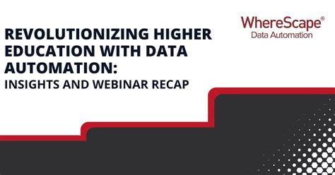 Webinar Data Automation For Higher Education Wherescape Data