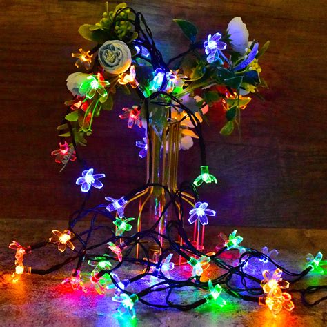 Solar Sakura String Lights Solar Flower Lights Garden Decor