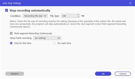 how to stop your recording automatically