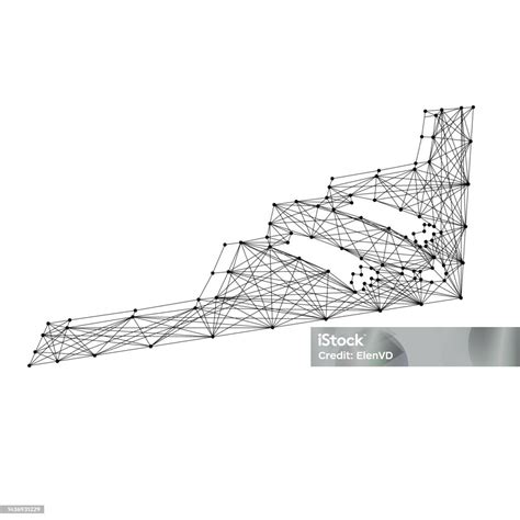 항공기 추상적인 미래 다각형 검은 선과 점의 전략적 스텔스 폭격기 낮은 폴리 개념 벡터 그림입니다 가상현실에 대한 스톡 벡터 아트 및 기타 이미지 Istock