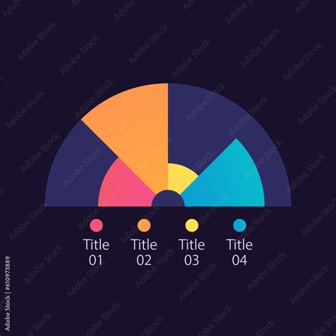 Vektor Arc Infographic Chart Design Template For Dark Theme Company