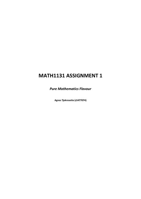 [z5477074][math 1131 assignment 1] math1131 assignment 1 pure