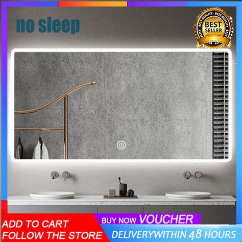 กระจก Led สำหรับห้องน้ำ กระจกส่องสว่างสำหรับห้องน้ำ ปรับได้3สี กระจกโต๊ะเครื่องแป้งหรี่แสงได้