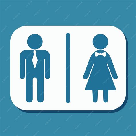 간단한 기본 기호 아이콘 남녀 화장실 그림 Wc 아이콘 욕실 문 표지판 프리미엄 벡터