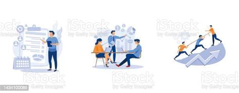 경영 프로젝트 관리 워크 플로우 및 리더십 폭포 및 민첩성 개발 팀 생산성 소프트웨어 플랫 벡터 현대 일러스트 레이 션 설정