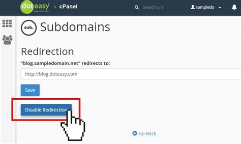 Redirecting A Subdomain