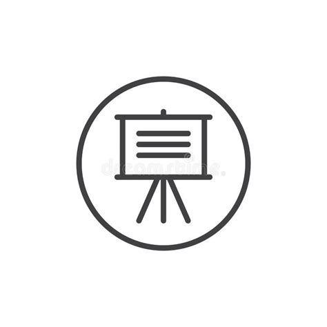 Presentation Board Line Icon Stock Vector Illustration Of Screen Pictogram 104251699