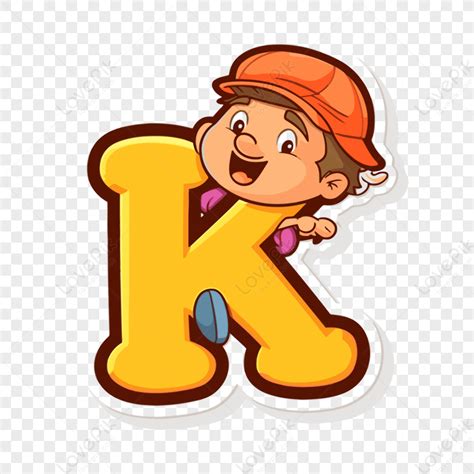 모자에 어린 소년과 만화 문자 K 벡터상표케이 Png 일러스트 무료 다운로드 Lovepik