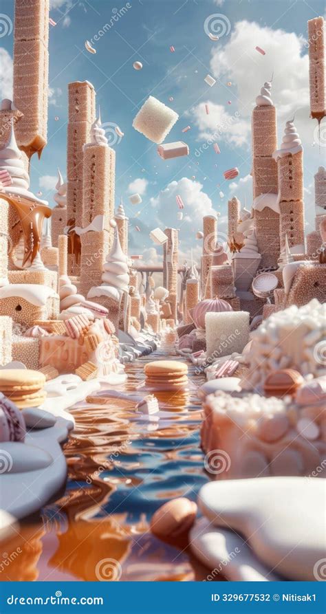 Visualize A Dystopian Dessert Landscape Using Digital Cg Stock