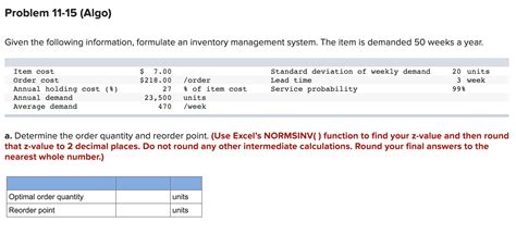 Solved Problem Algo Given The Following Information Chegg Com
