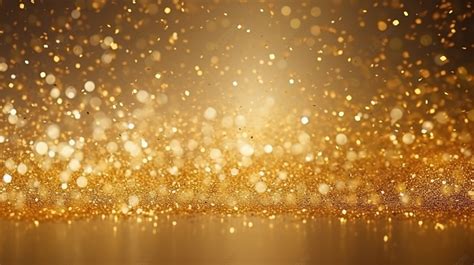 Golden Abstract Particles Glittering In A Sparkling Gold Background Stardust Star Dust