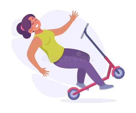 Falling Young Woman Character Slip On The Ground Vector Illustration Stock Vector Illustration