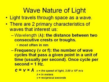 Wave Nature Of Light Presentation Free To Download
