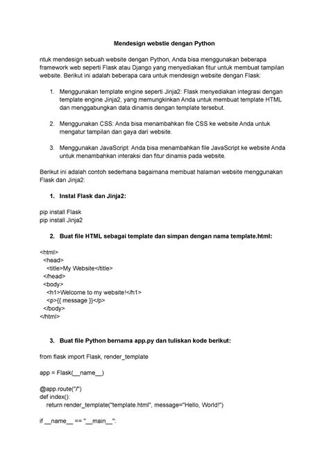 Mendesign Webstie Dengan Python Berikut Ini Adalah Beberapa Cara Untuk Mendesign Website