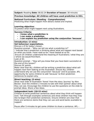 Interview Prediction English Reading Lesson For Y3 4 Class Teaching Resources