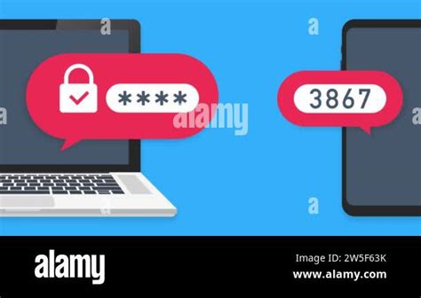 two step authentication illustration flat cartoon smartphone and computer safety login or