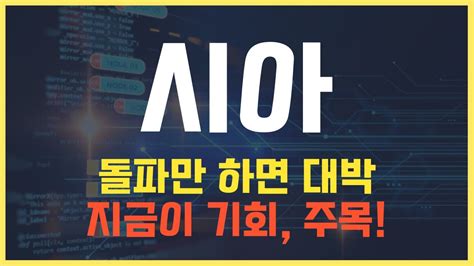 코인 시아 시아 코인전망 목표가 도달 전략은 무엇일까요 Youtube