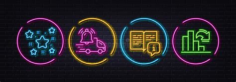 Stars Delivery Notification And Manual Minimal Line Icons For Web Application Printing Neon