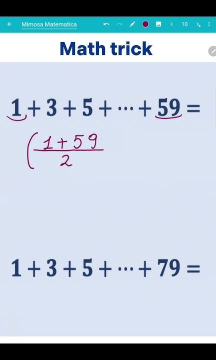 Sum Of Odd Numbers Maths Mathematicsmathtricks Youtube