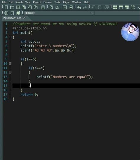 C Programming Numbers Are Equal Or Not Using Nested If Statement Coding With Sohail Youtube
