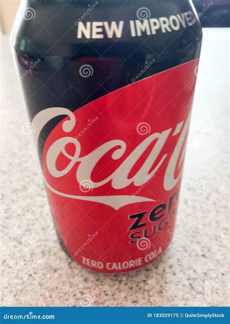 Coca Cola Coke Zero Red Black Can On White Counter Editorial Image Image Of Illustrative